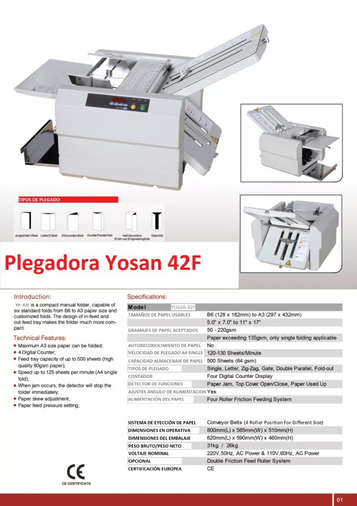 Plegadora Automática Yosan 42F - Grupo Yosan